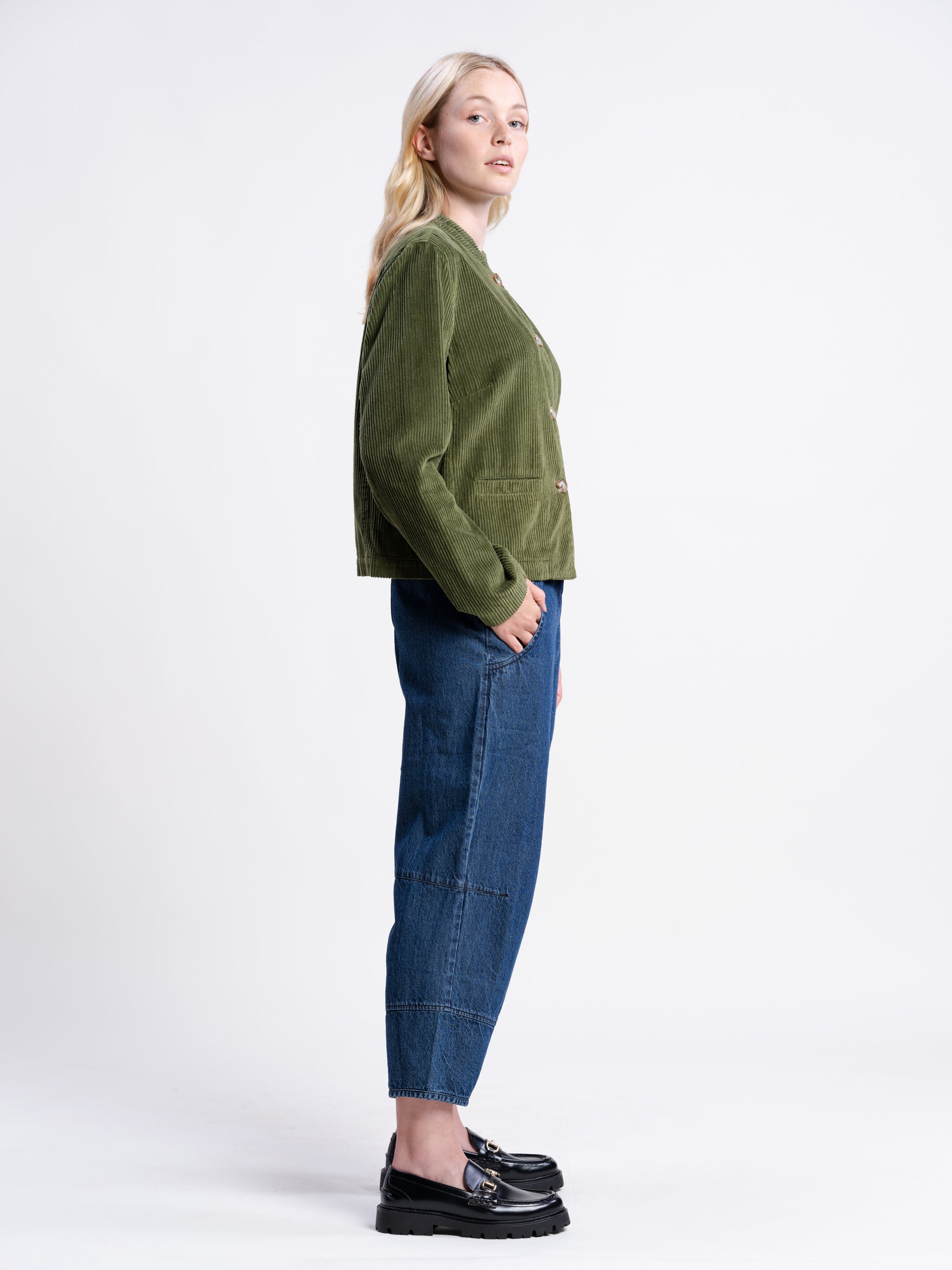 Kate Barton Women's Winter Boxy Jacket | Moss | Persian Blue | Burnt ...