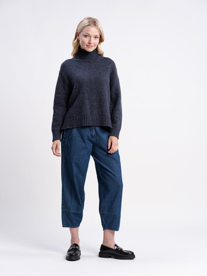 Kate Barton Women's Milo Jumper | Navy | Charcoal Fleck | Burgundy ...
