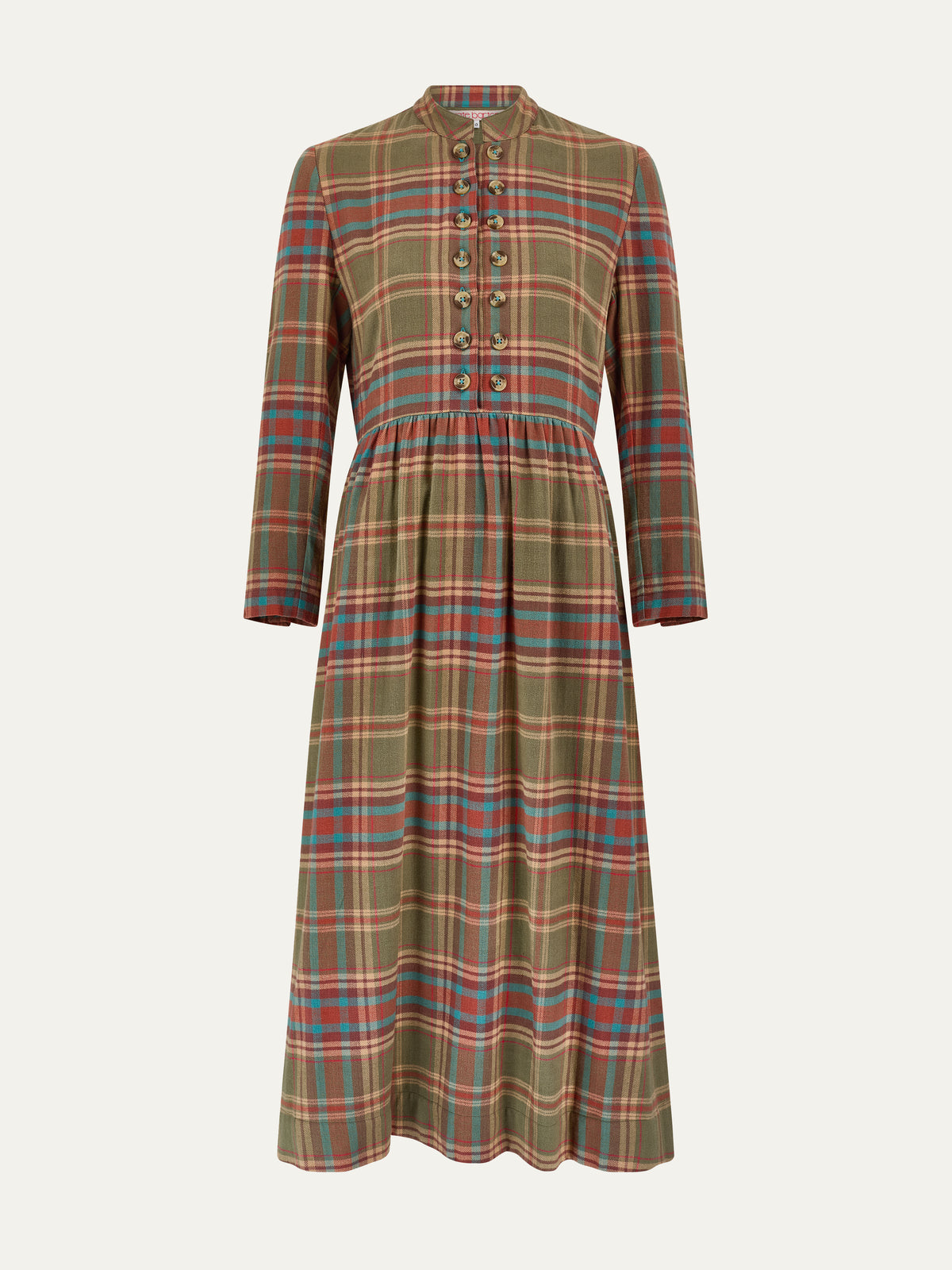 Kate Barton Women's Winter Edith Dress | Brown Heather Tartan | Moss ...