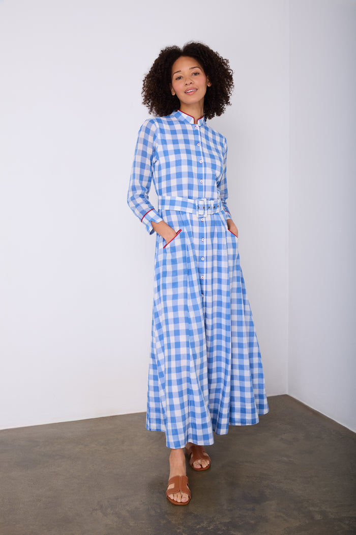 Kate Barton Women's Summer Dress | Blue/White | Blue Floral | Cotton ...