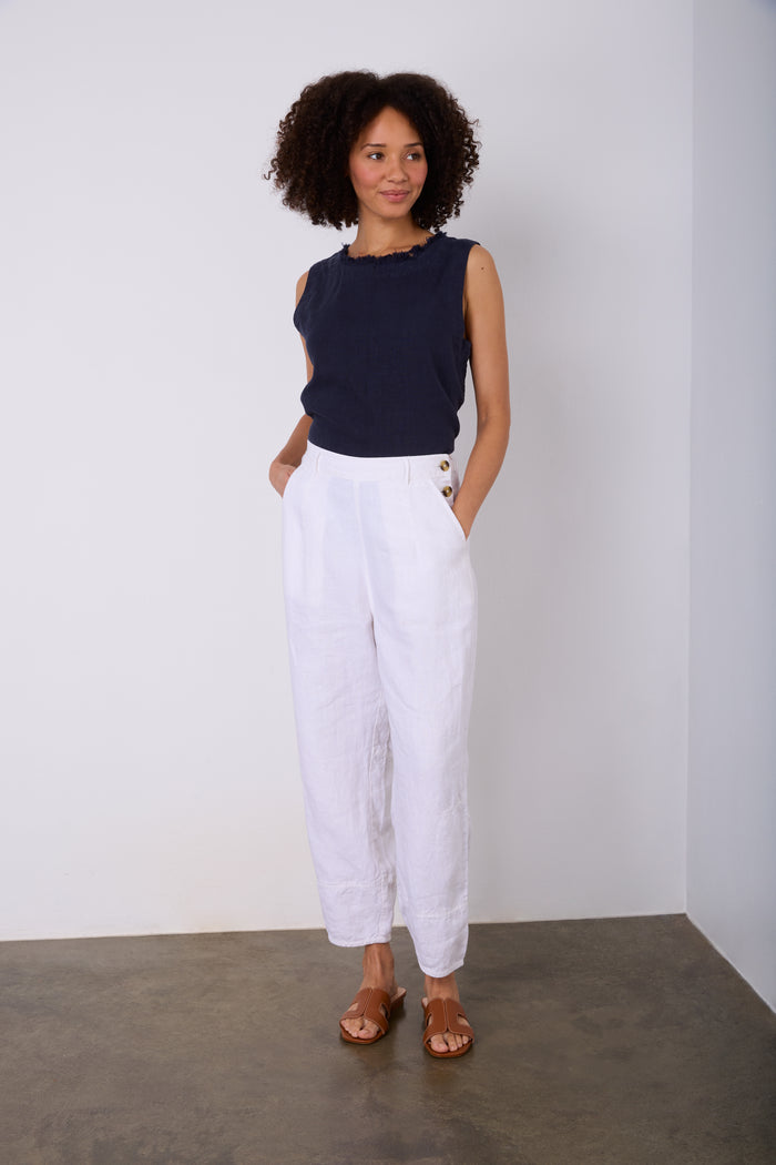 Kate Barton Women's Summer Vest | Navy | Khaki | Charcoal | White | Linen