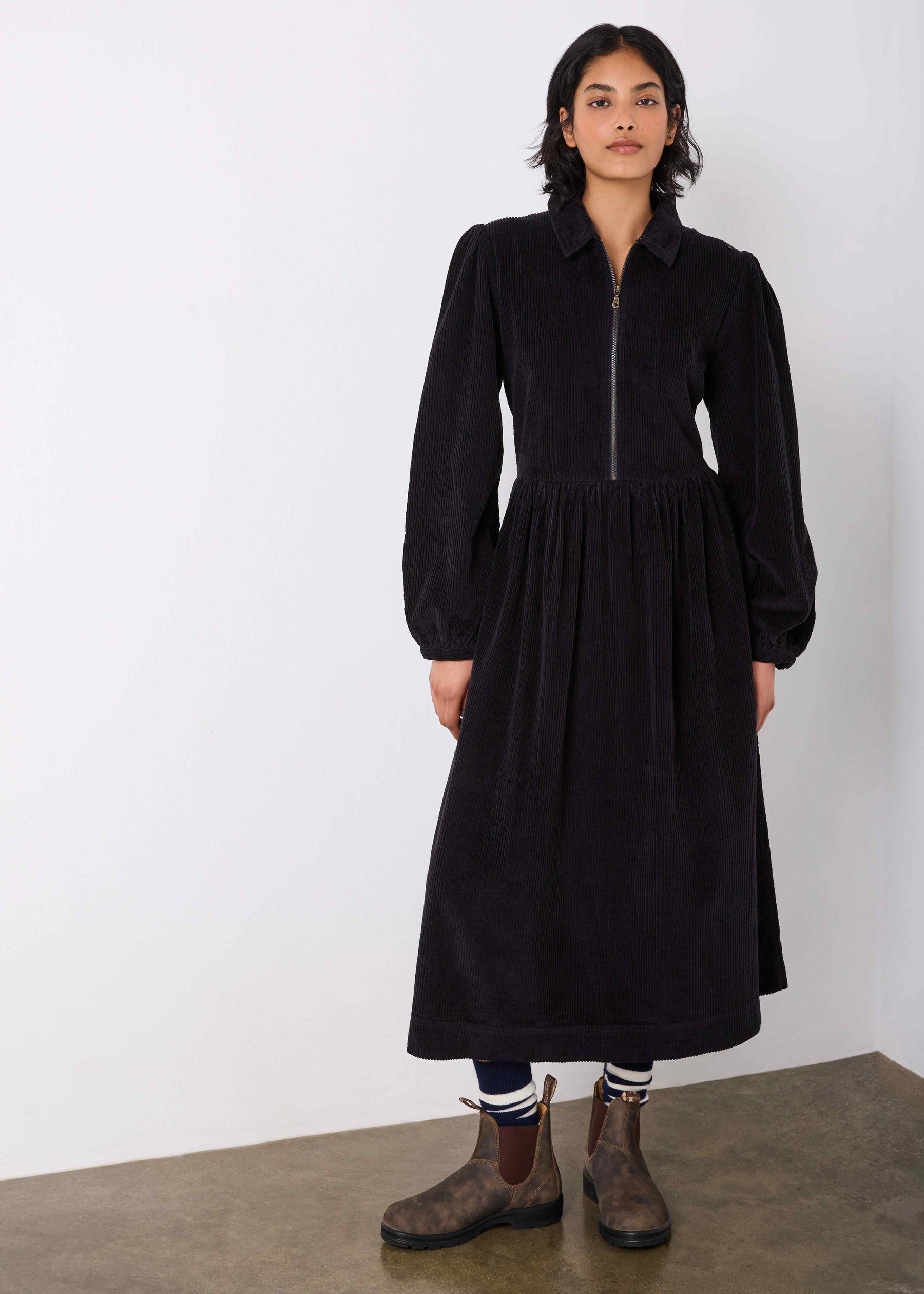 Kate Barton Women's Winter Dress | Charcoal | Dark Navy